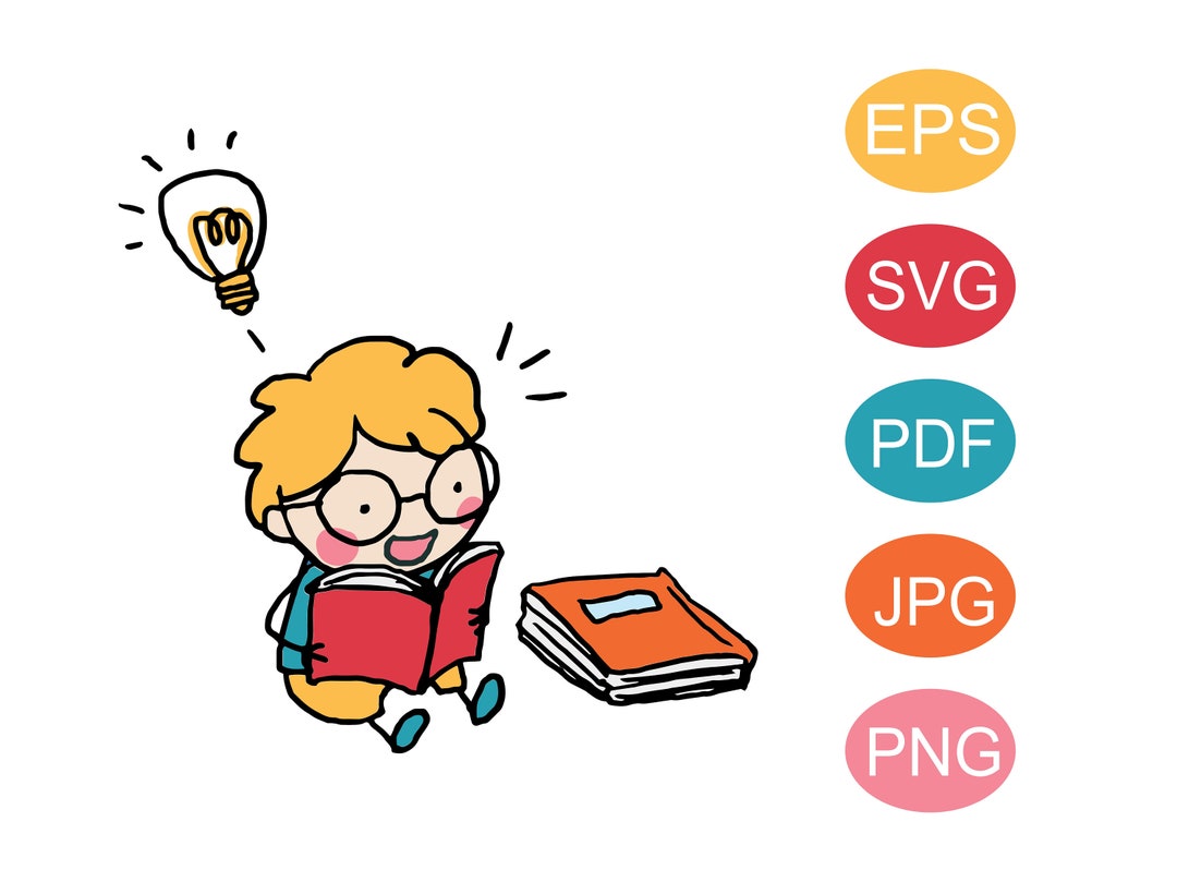 Stick Boy Reading Book & Have a Idea, Stick Figures Svg, Stick People ...