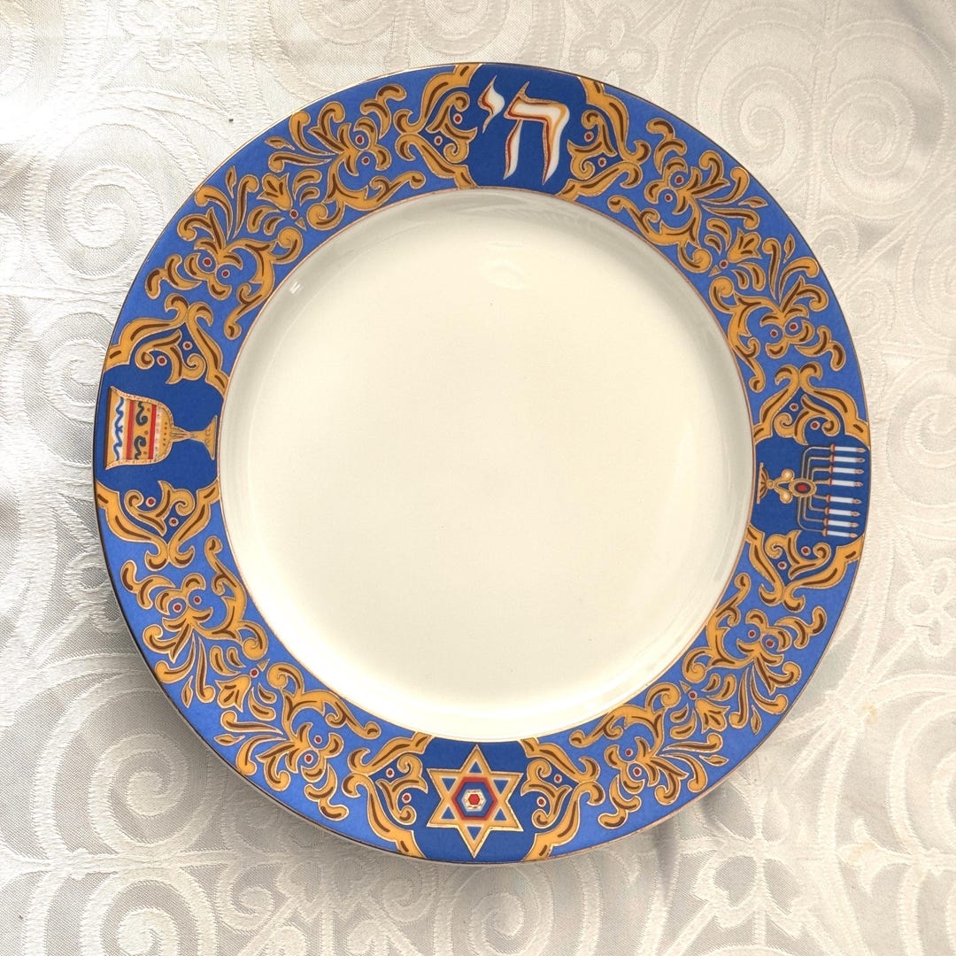 Set of 2 Hanukkah Dinner Plates, Happy Hannukah Plate, Jewish Gift ...