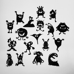 18 Cute Monsters - 3D Printed Wall Window Ceiling Home Office Funny Kid ...