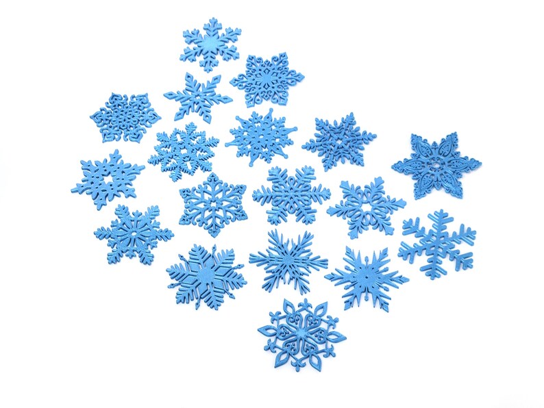 18 Snowflakes - Ice Collection - 3D Printed Reusable Wall Window Home ...