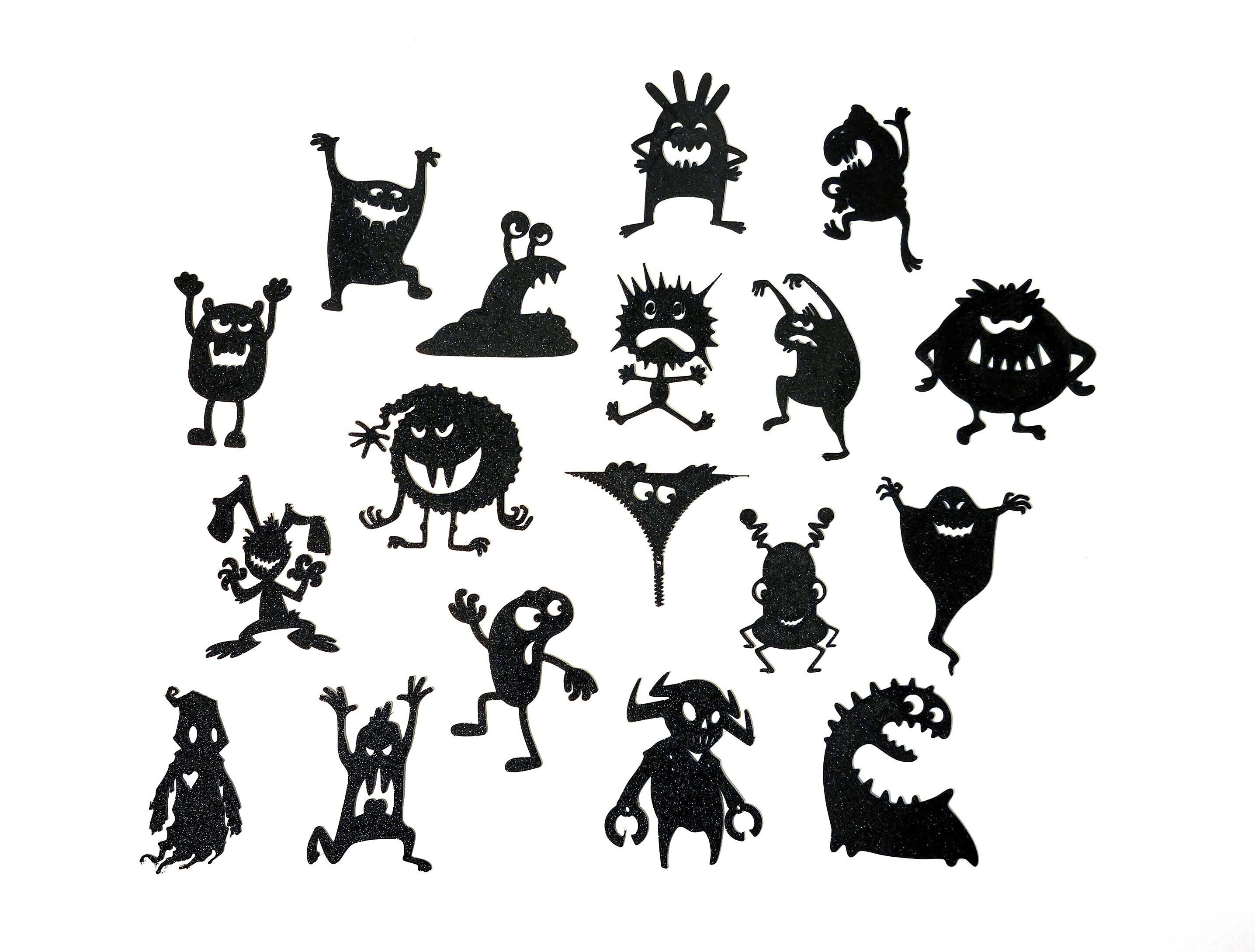 18 Cute Monsters - 3D Printed Halloween Wall Window Ceiling Home Office ...
