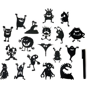 18 Cute Monsters - 3D Printed Wall Window Ceiling Home Office Funny Kid ...