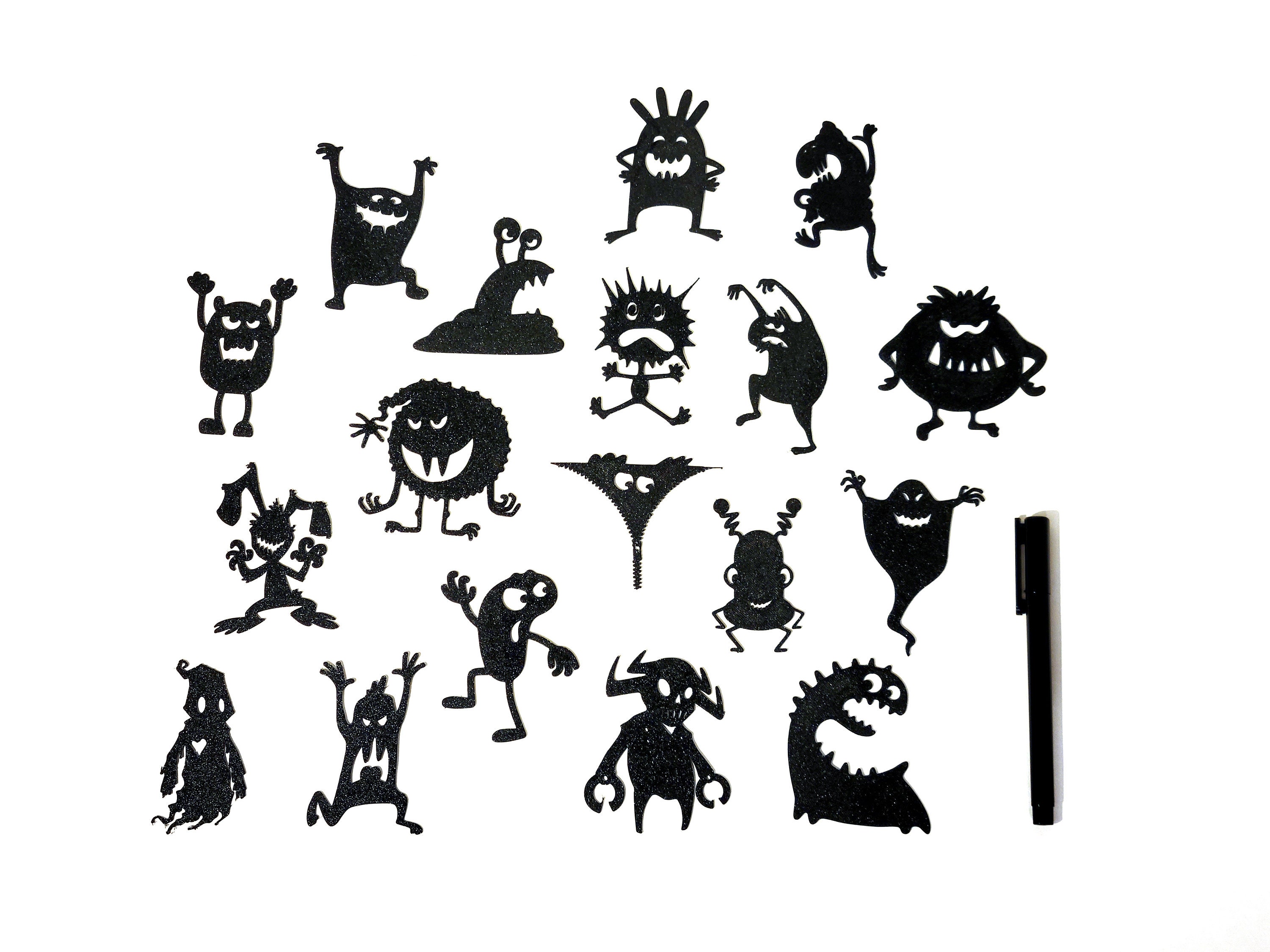18 Cute Monsters 3D Printed Wall Window Ceiling Home Office Funny Kid ...