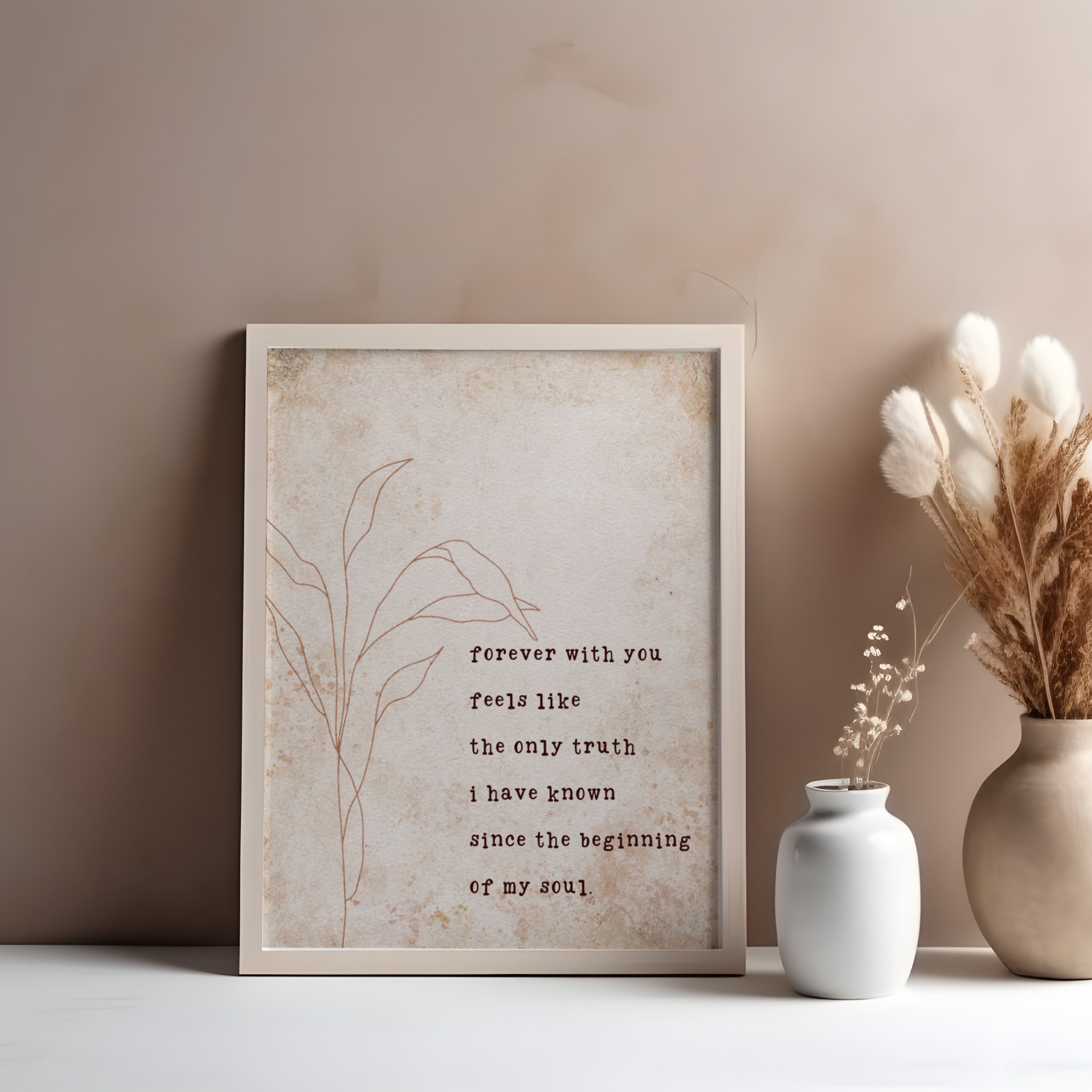 Love Poem Print One Piece Poster Romantic Quotes Fiance Gift for Him ...