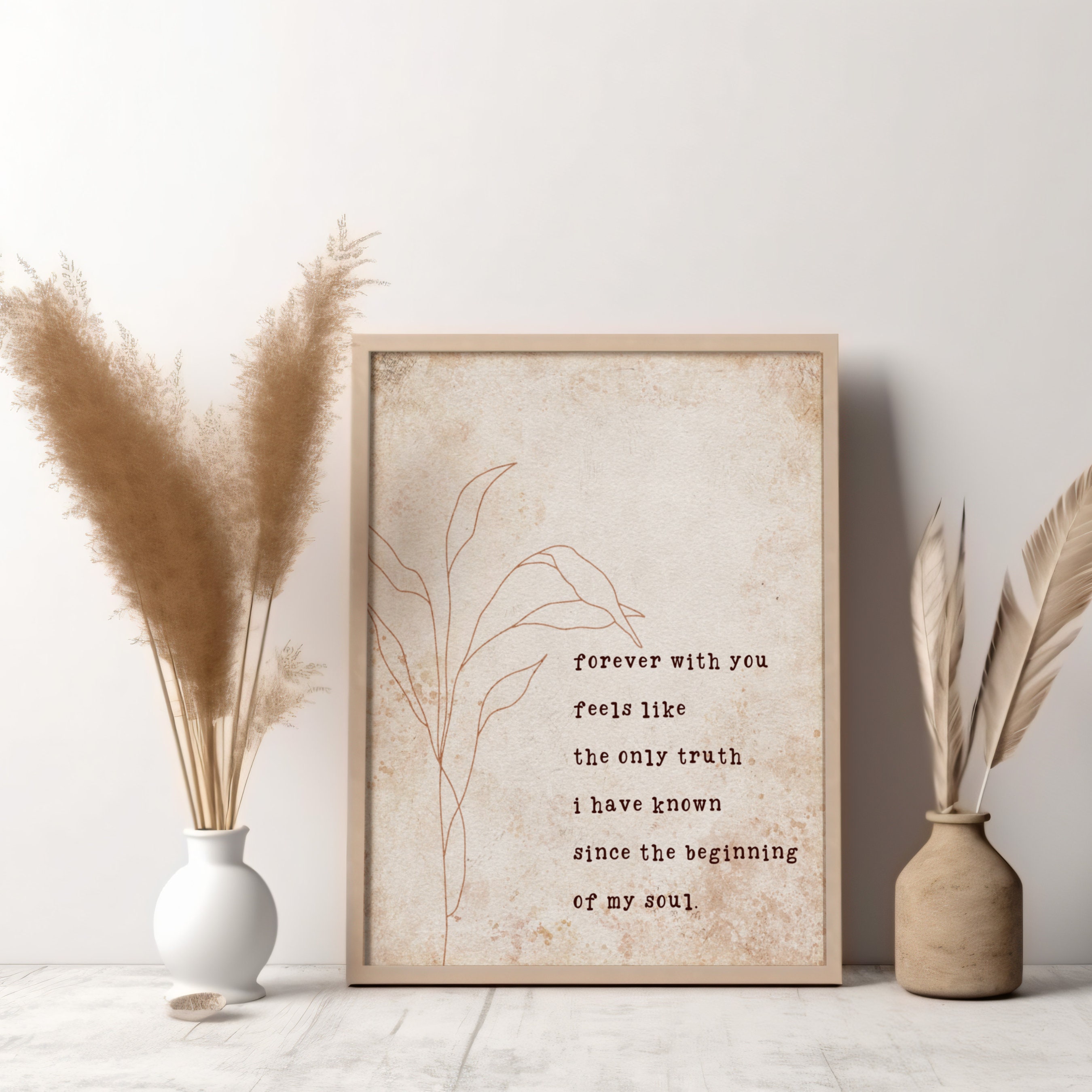 Love Poem Print One Piece Poster Romantic Quotes Fiance Gift for Him ...