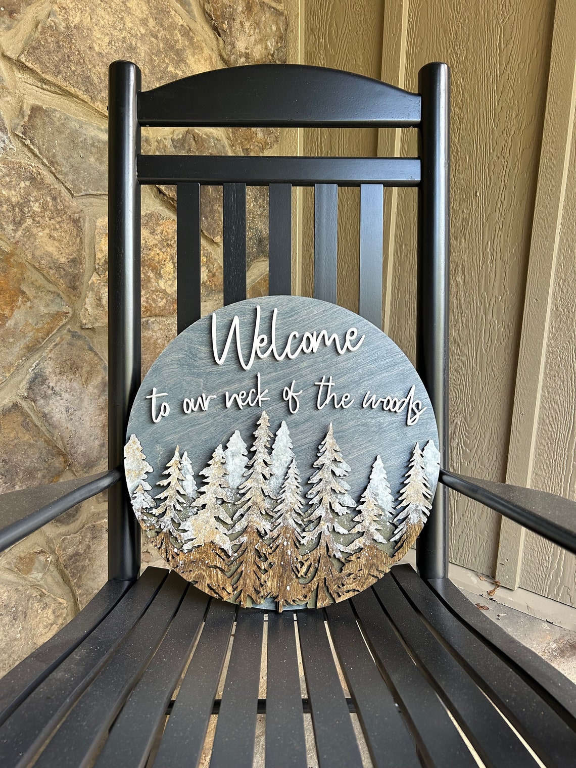 Custom 18" Round Wooden Porch and Wall Sign - Etsy