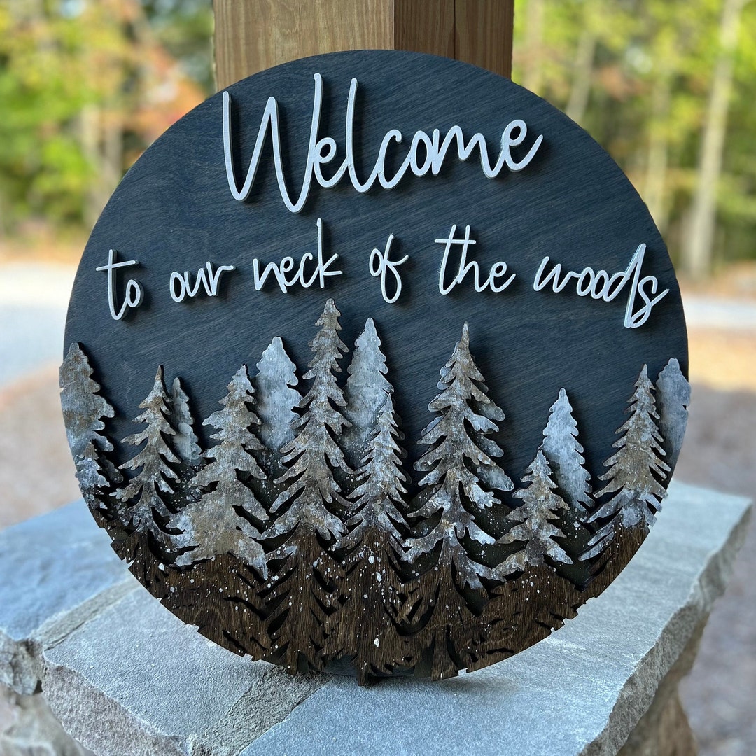 Custom 18" Round Wooden Porch and Wall Sign - Etsy