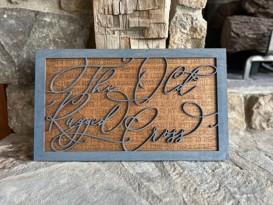The Old Rugged Cross Wooden Wall Sign - Etsy