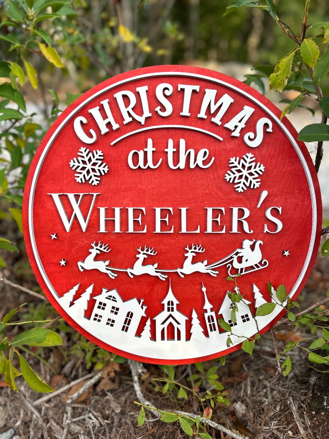 Personalized Christmas Wooden Porch and Wall Sign - Etsy