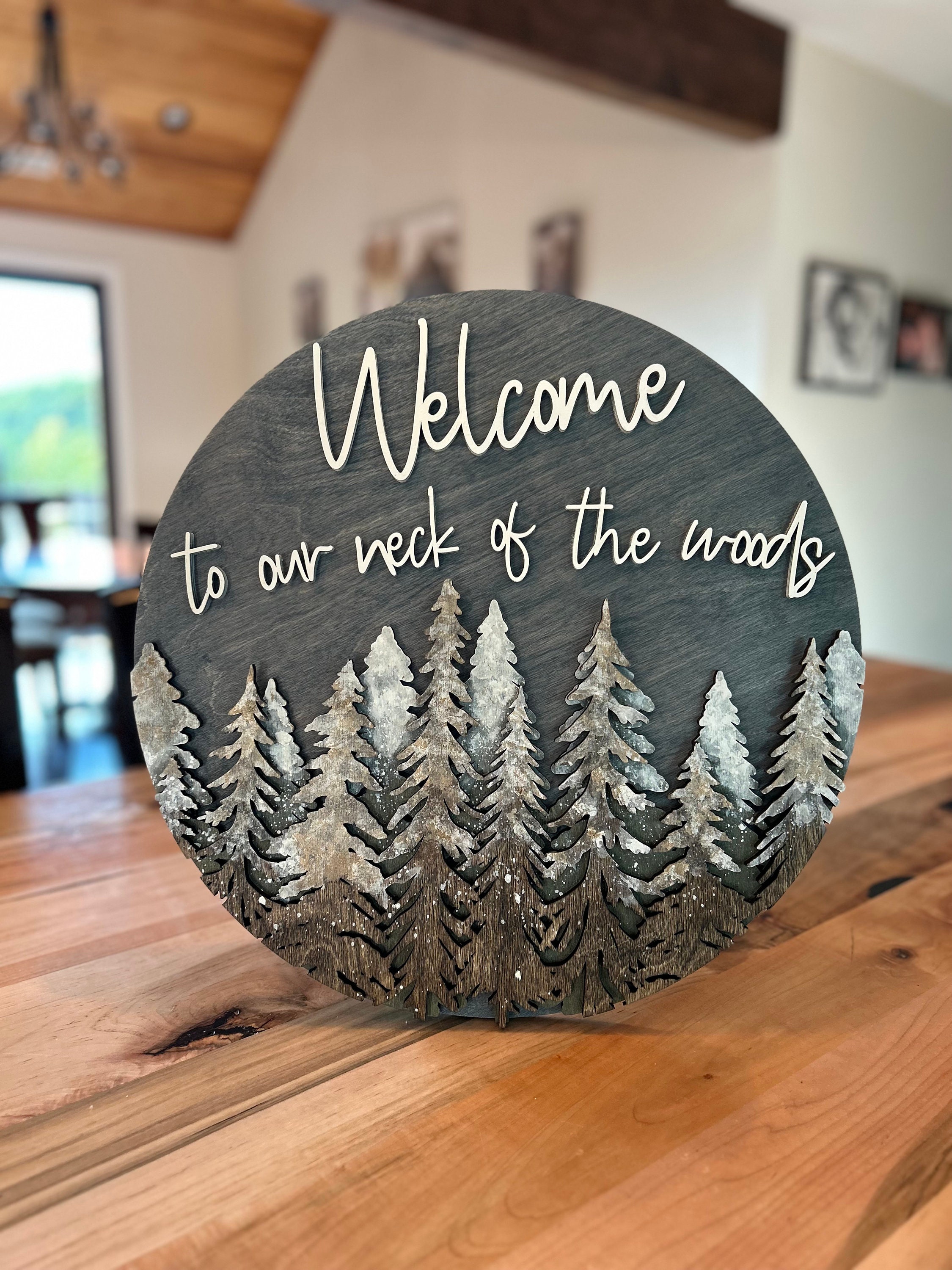 Custom 18" Round Wooden Porch and Wall Sign - Etsy