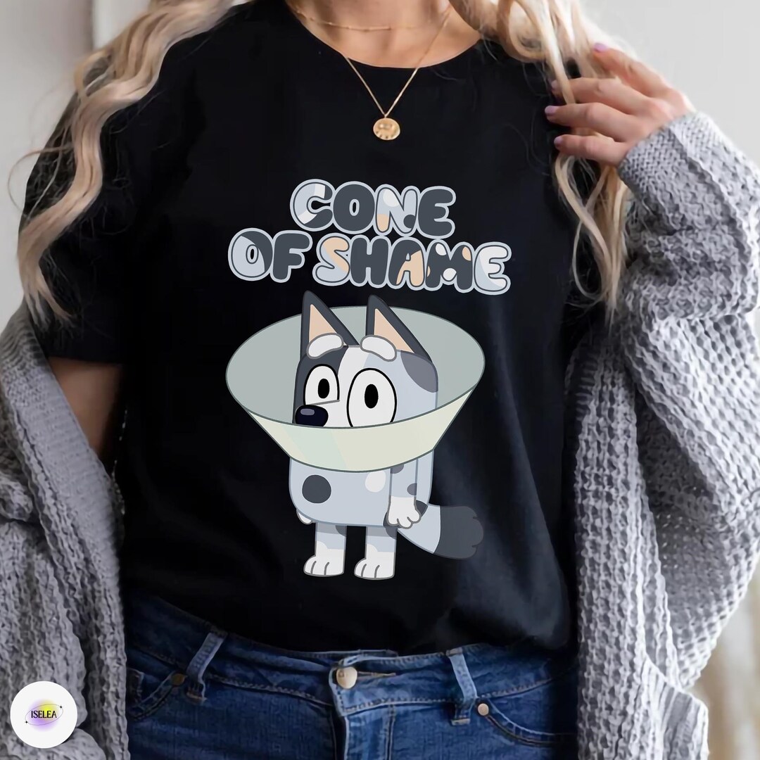 Bluey Muffin Cone of Shame Shirt Bluey Muffin Shirt Funny - Etsy