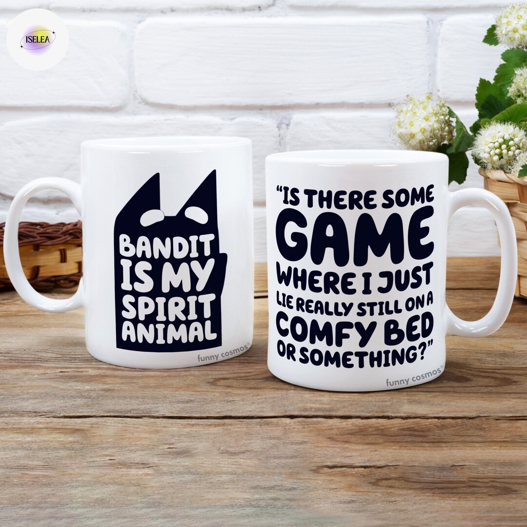 Bluey Bandit Heeler Coffee Mug, Spirit Animal Bluey Dad Mug, Bluey ...