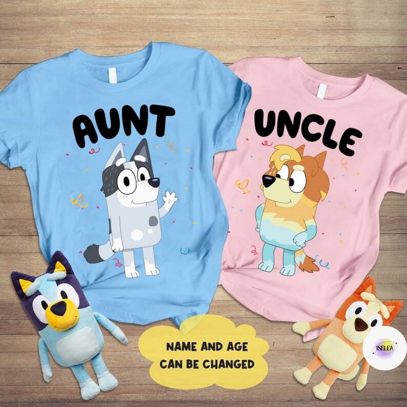 Bluey Aunt Trixie Shirt Bluey Uncle Rad Tee Bluey Family - Etsy
