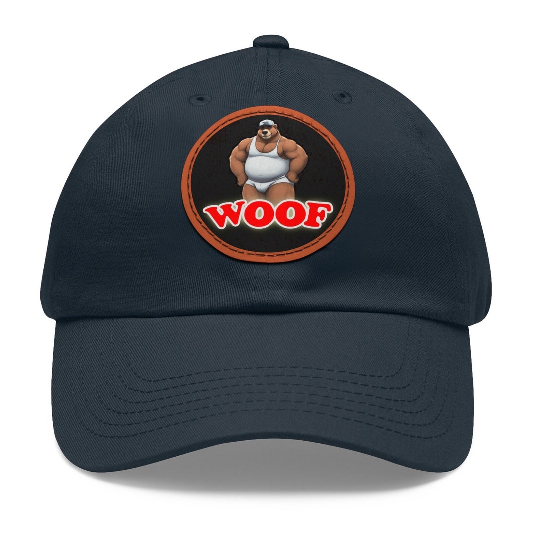 Gay Bear Woof Bear Dad Hat With Leather Patch (round) Chubby Men Fat ...