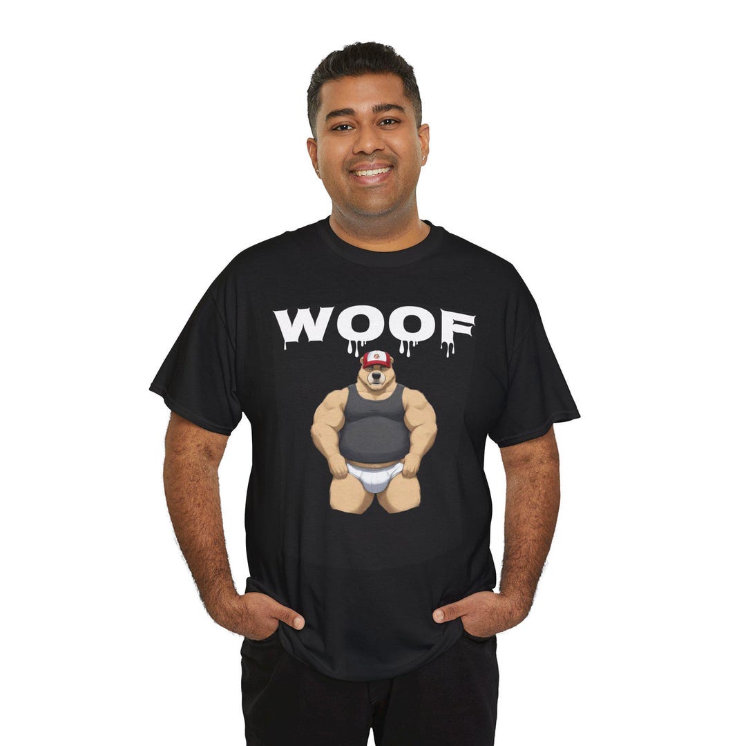 Woof Bear Unisex Tee Shirt Gay Men Bears, T-shirt, LGBT Pride, Heavy ...