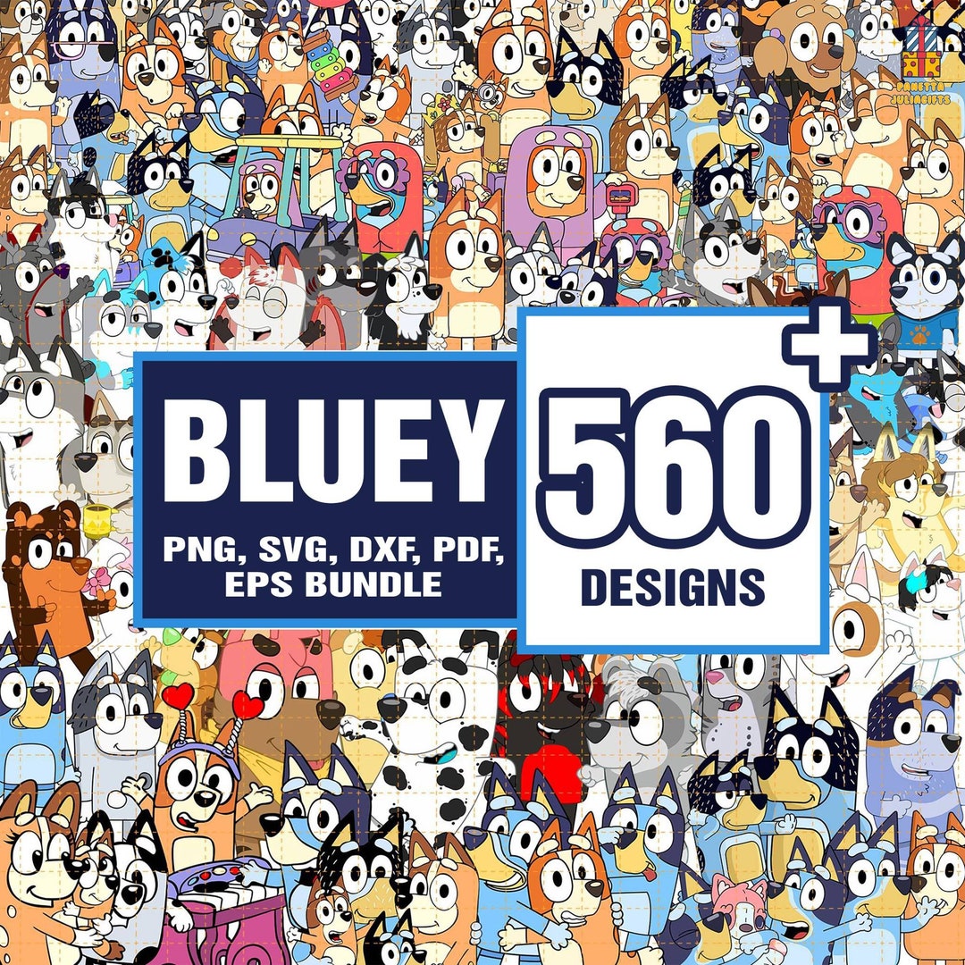 600 Bluey Theme Pack Bluey Png Bundle Cut Files Bluey - Etsy