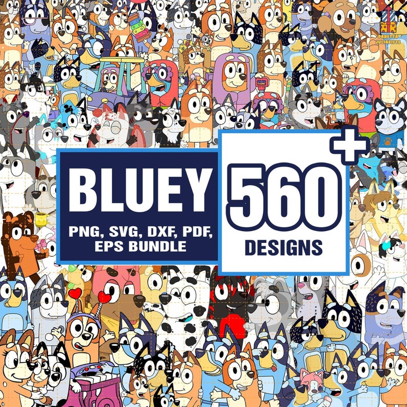 600 Bluey Theme Pack Bluey Png Bundle Cut Files Bluey - Etsy