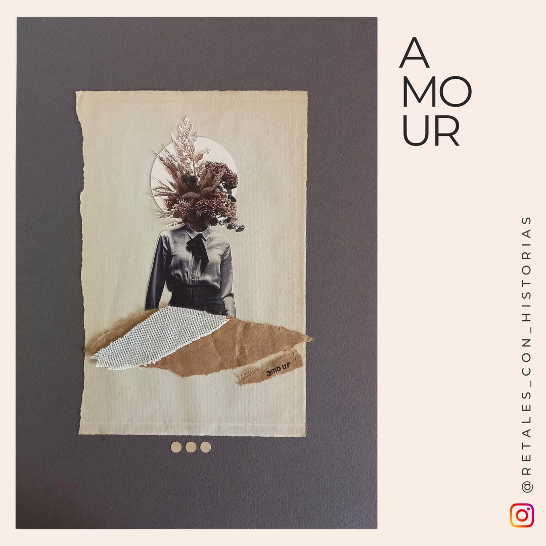 Original Collage, Handmade Sheet AMOUR - Etsy