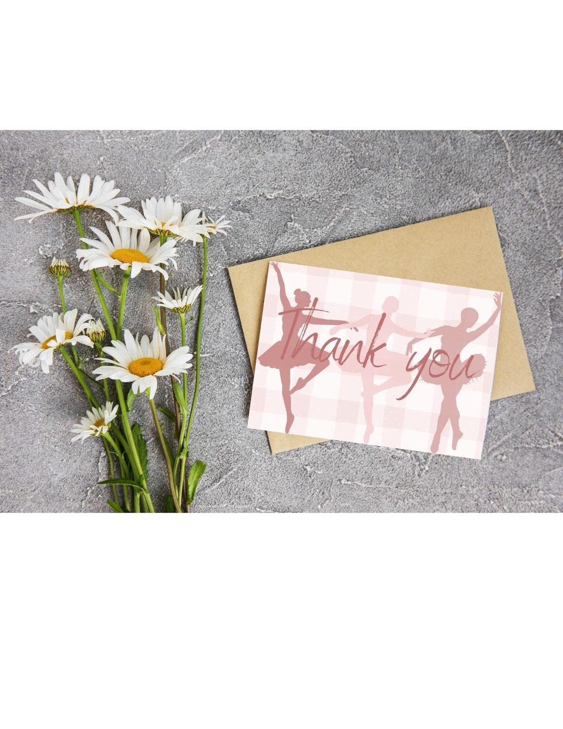 Ballet Birthday Thank You Card Printable Ballet Theme Birthday Thank ...