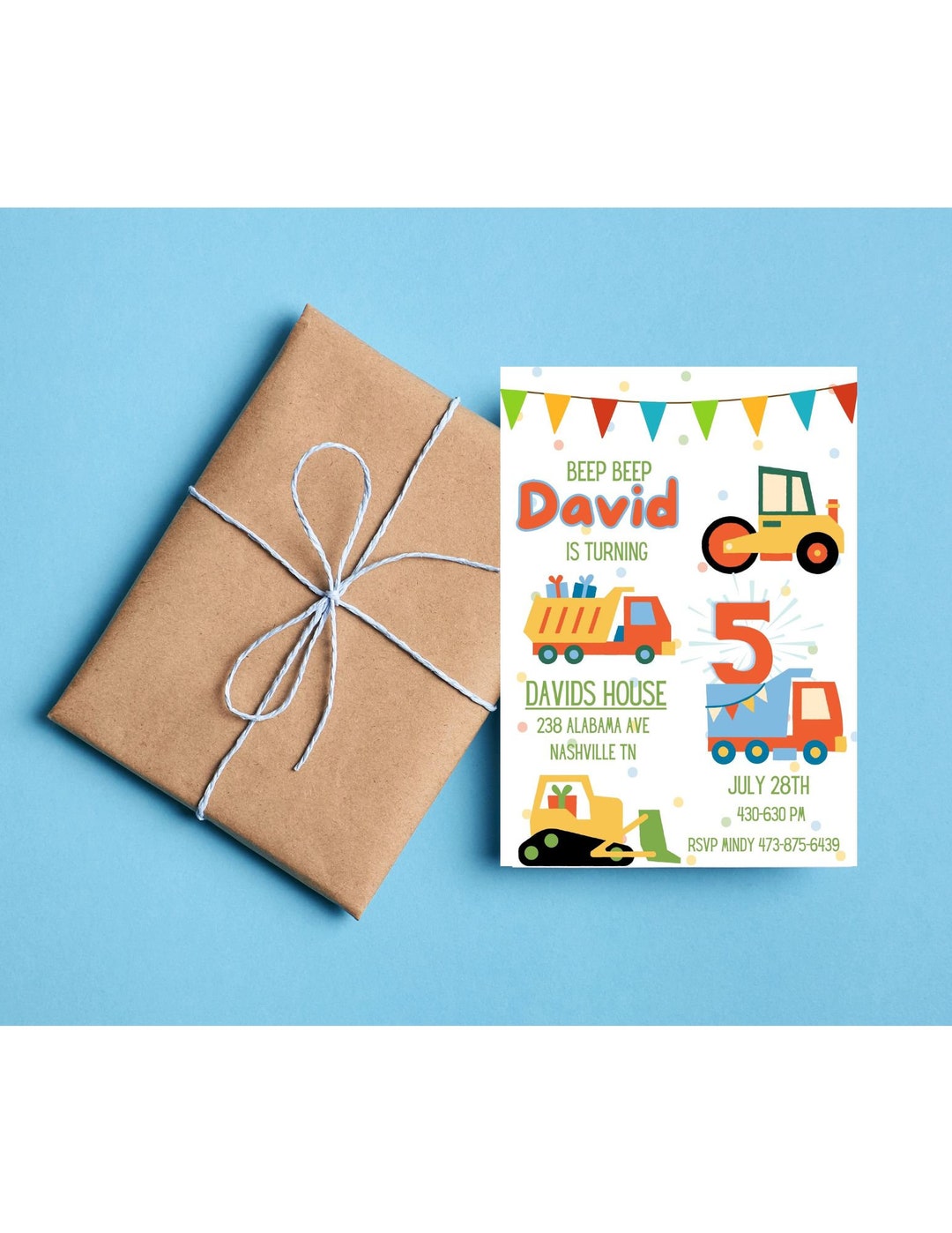 Construction Birthday Invitation Template Truck Birthday Party Invite