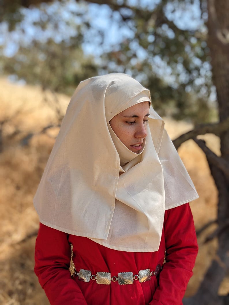 Unbleached Medieval Veil and Wimple Set for Reenactment and Costume - Etsy