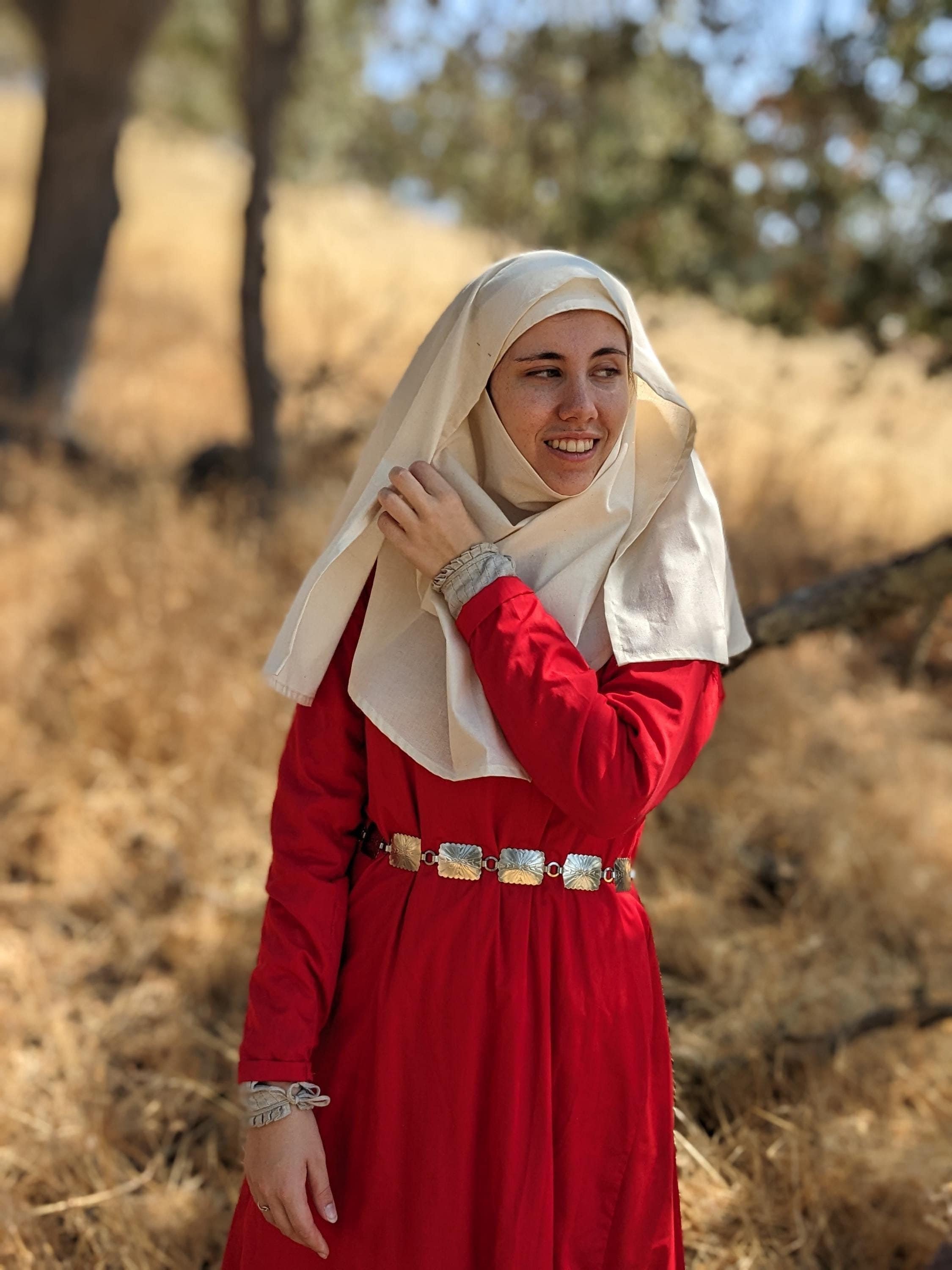 Unbleached Medieval Veil and Wimple Set for Reenactment and Nun Costume ...