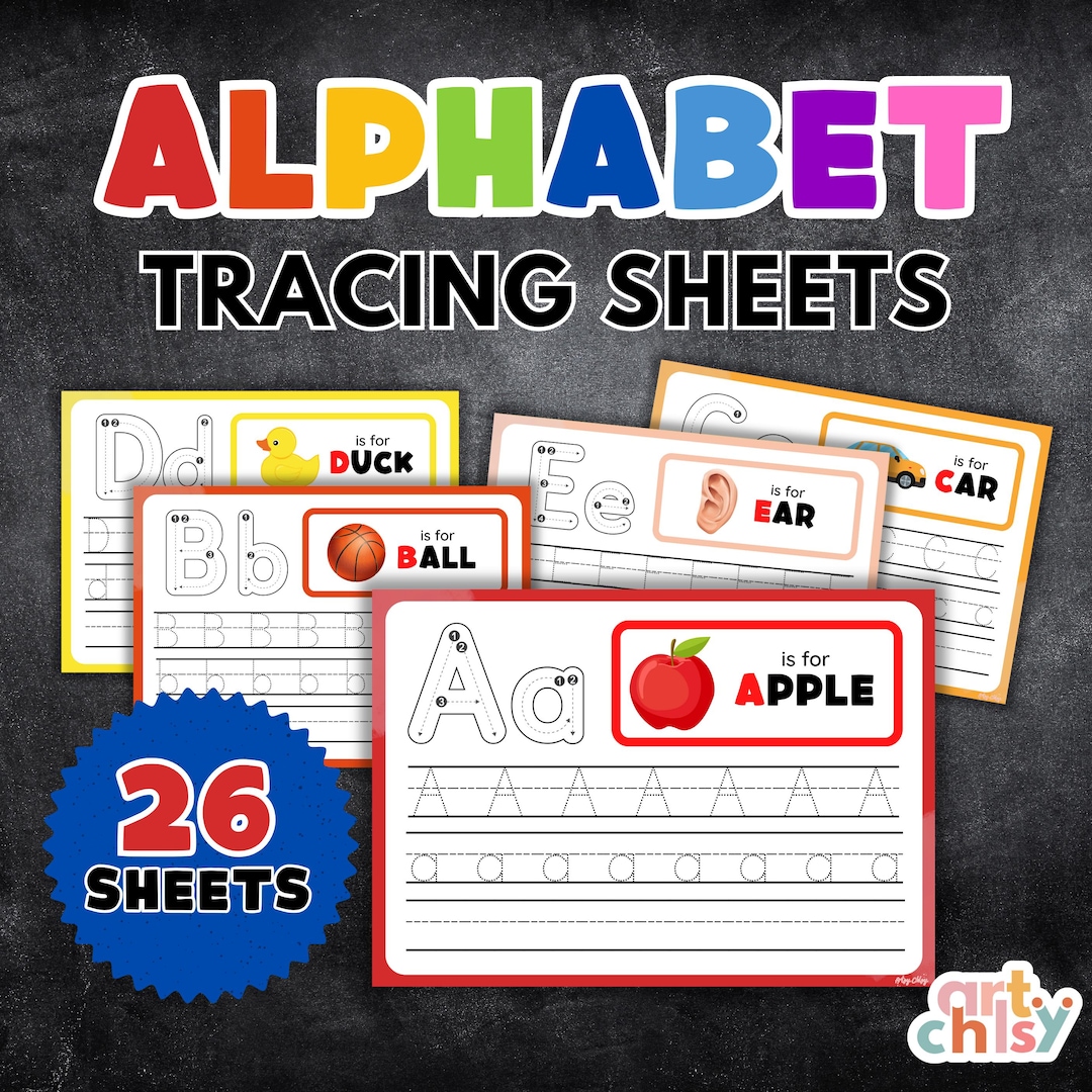 Printable ABC Tracing Practice Alphabet Learning Tracing Sheets for ...
