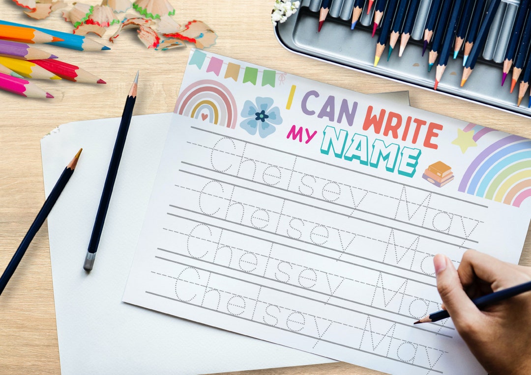 Custom Digital Name Tracing Sheet Personalized Learning Activity ...