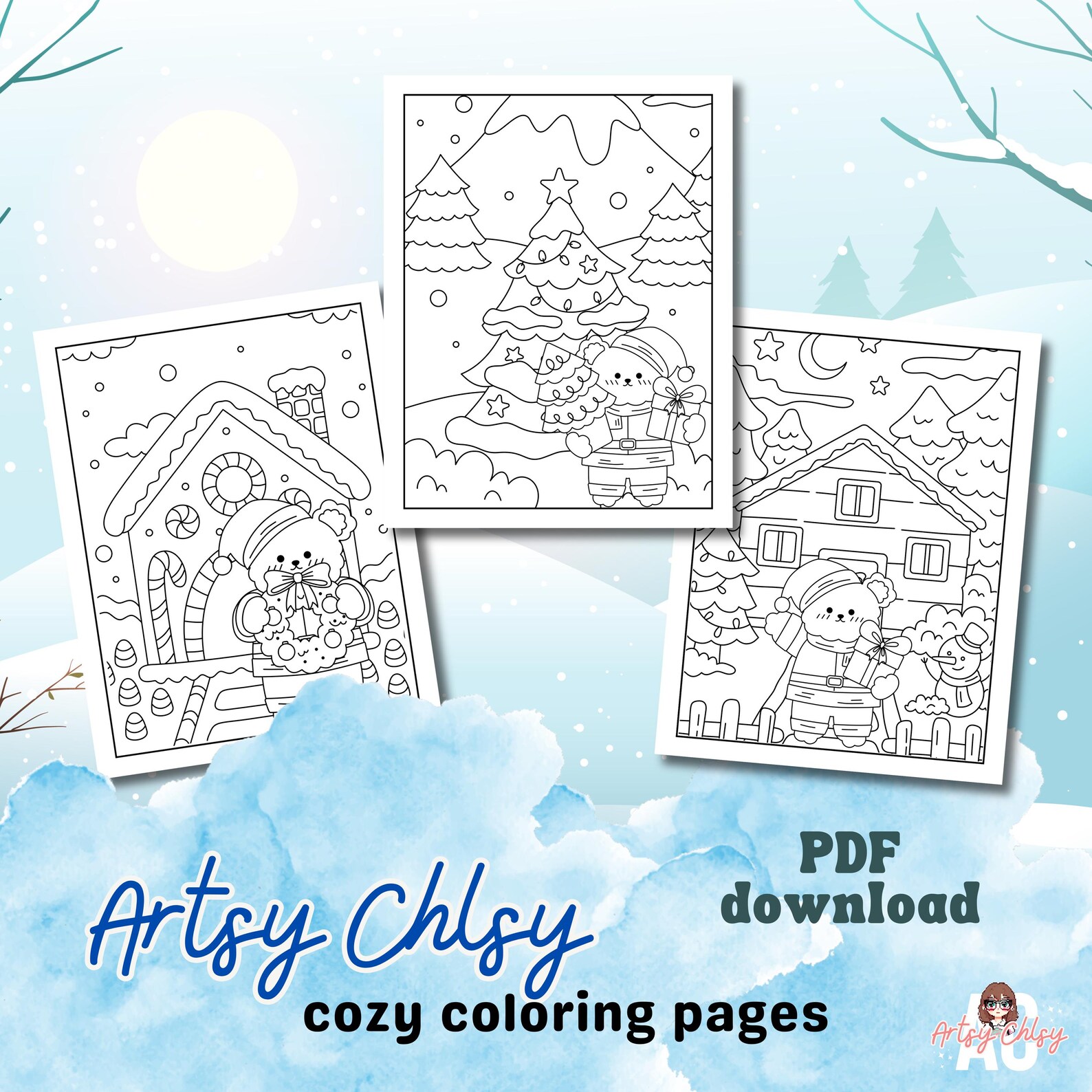 Christmas Coloring Pages for Kids Cozy Holiday Coloring Printables for ...