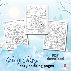 Christmas Coloring Pages for Kids Cozy Holiday Coloring Printables for ...