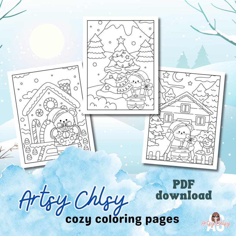 Christmas Coloring Pages for Kids Cozy Holiday Coloring Printables for ...