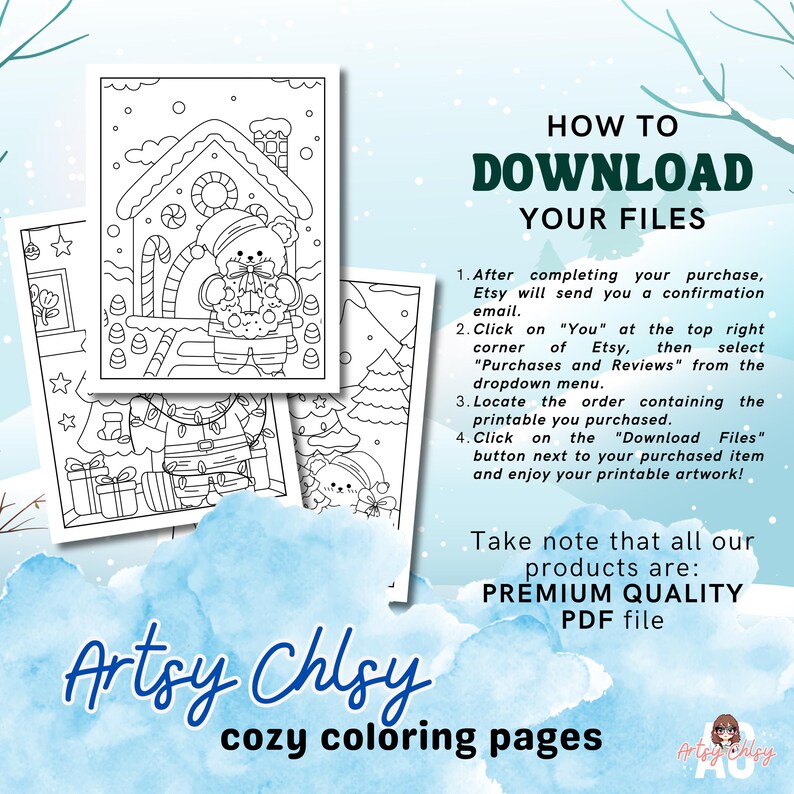 Christmas Coloring Pages for Kids Cozy Holiday Coloring Printables for ...