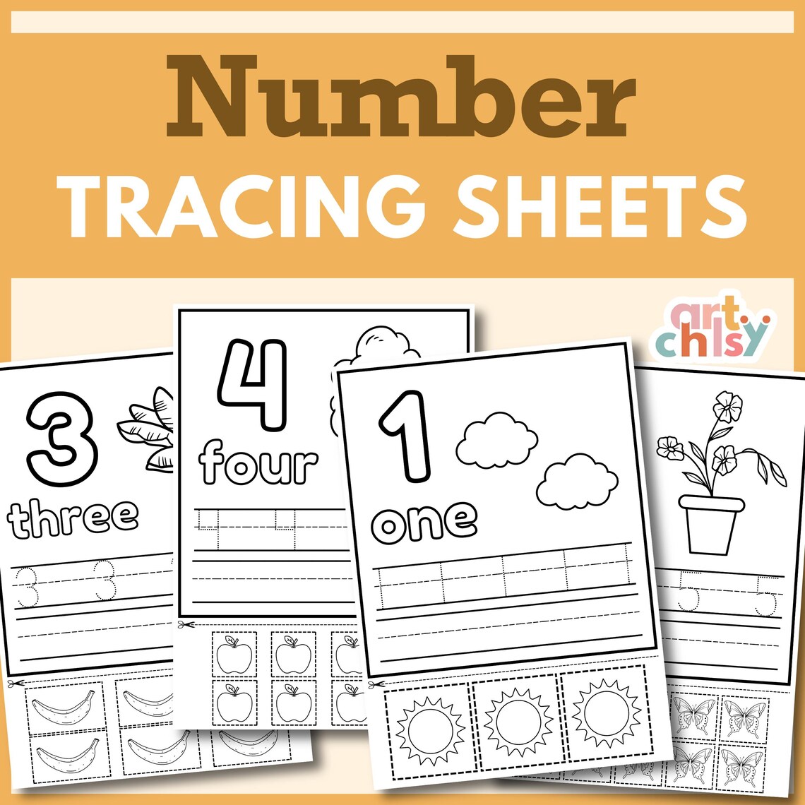 Number Tracing Sheets for Kids Printable Number Writing Practice ...