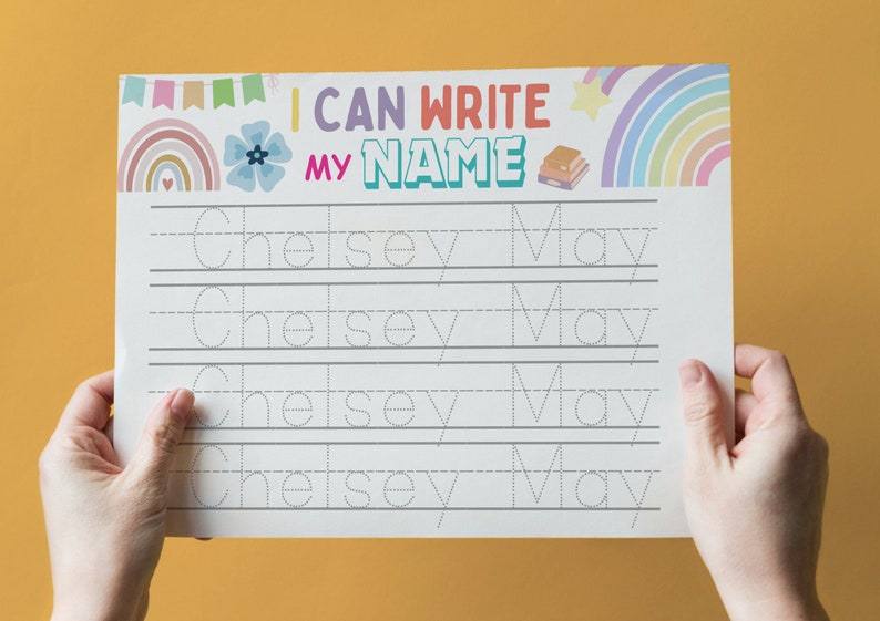 Custom Digital Name Tracing Sheet Personalized Learning Activity ...