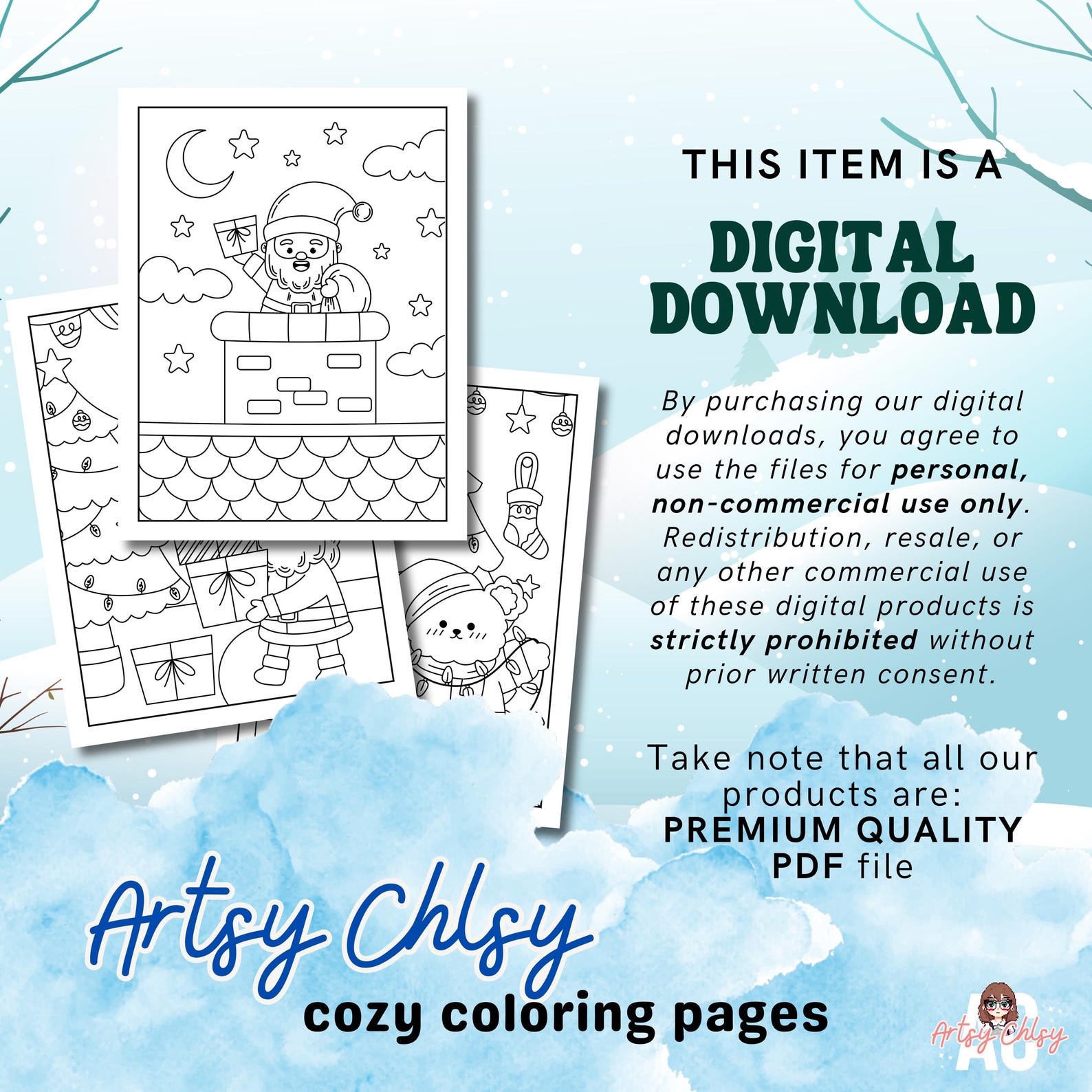 Christmas Coloring Pages for Kids Cozy Holiday Coloring Printables for ...