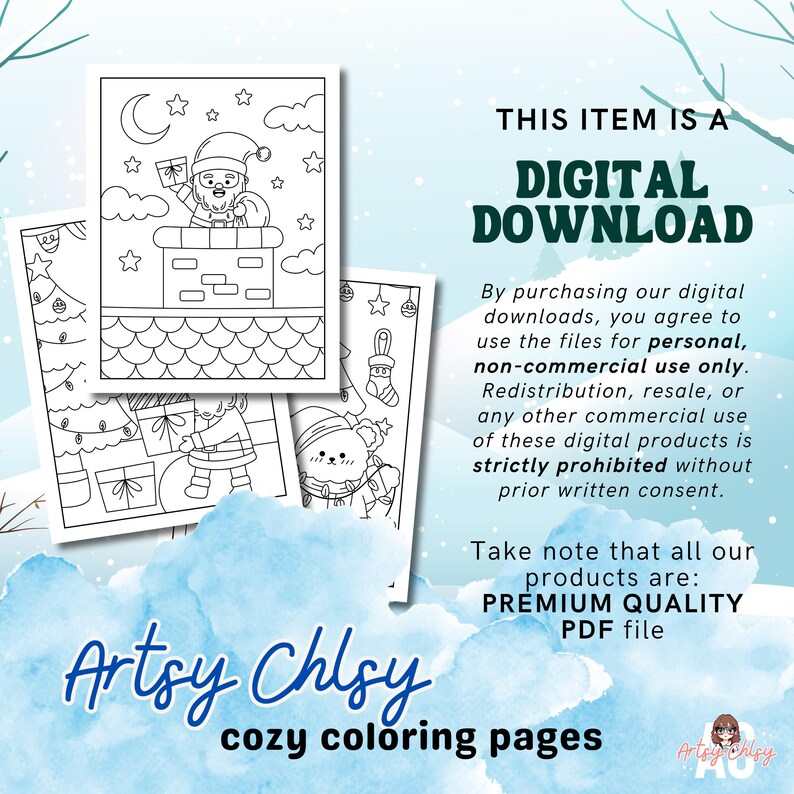 Christmas Coloring Pages for Kids Cozy Holiday Coloring Printables for ...