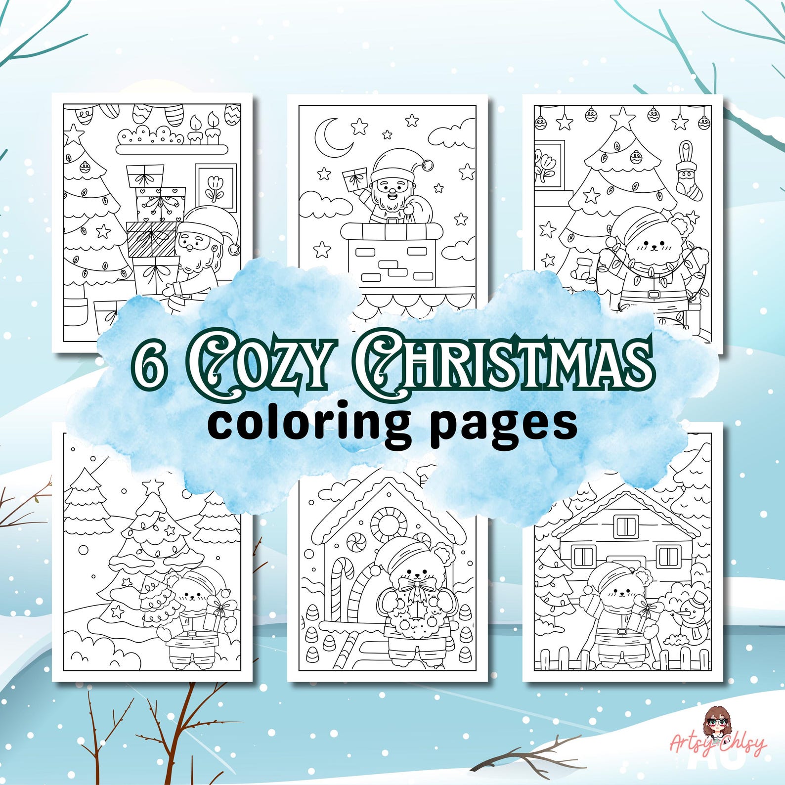 Christmas Coloring Pages for Kids Cozy Holiday Coloring Printables for ...