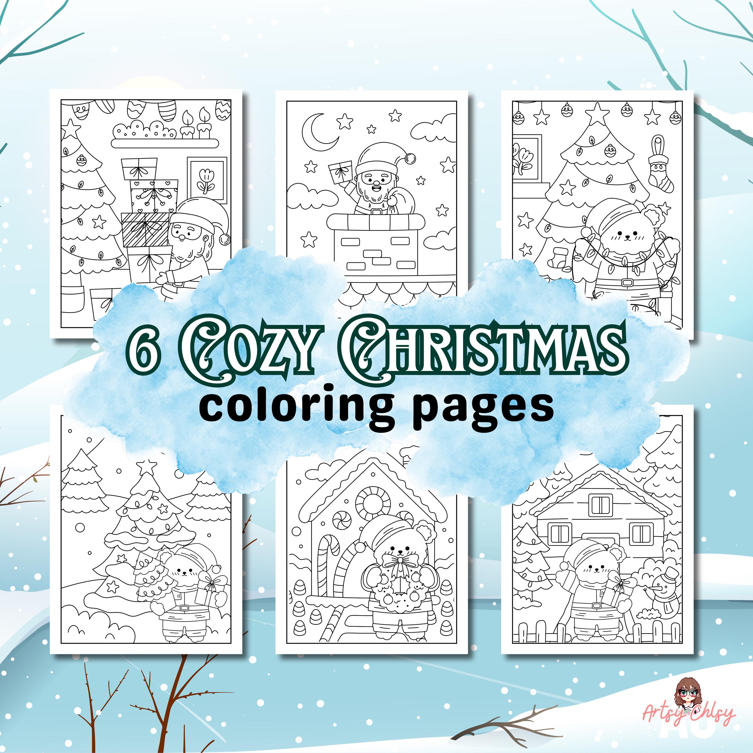 Christmas Coloring Pages for Kids Cozy Holiday Coloring Printables for ...