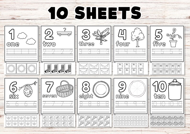 Number Tracing Sheets for Kids Printable Number Writing Practice ...