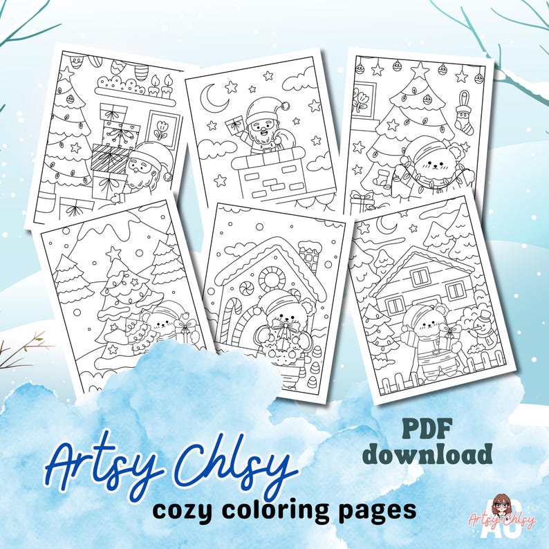 Christmas Coloring Pages for Kids Cozy Holiday Coloring Printables for ...