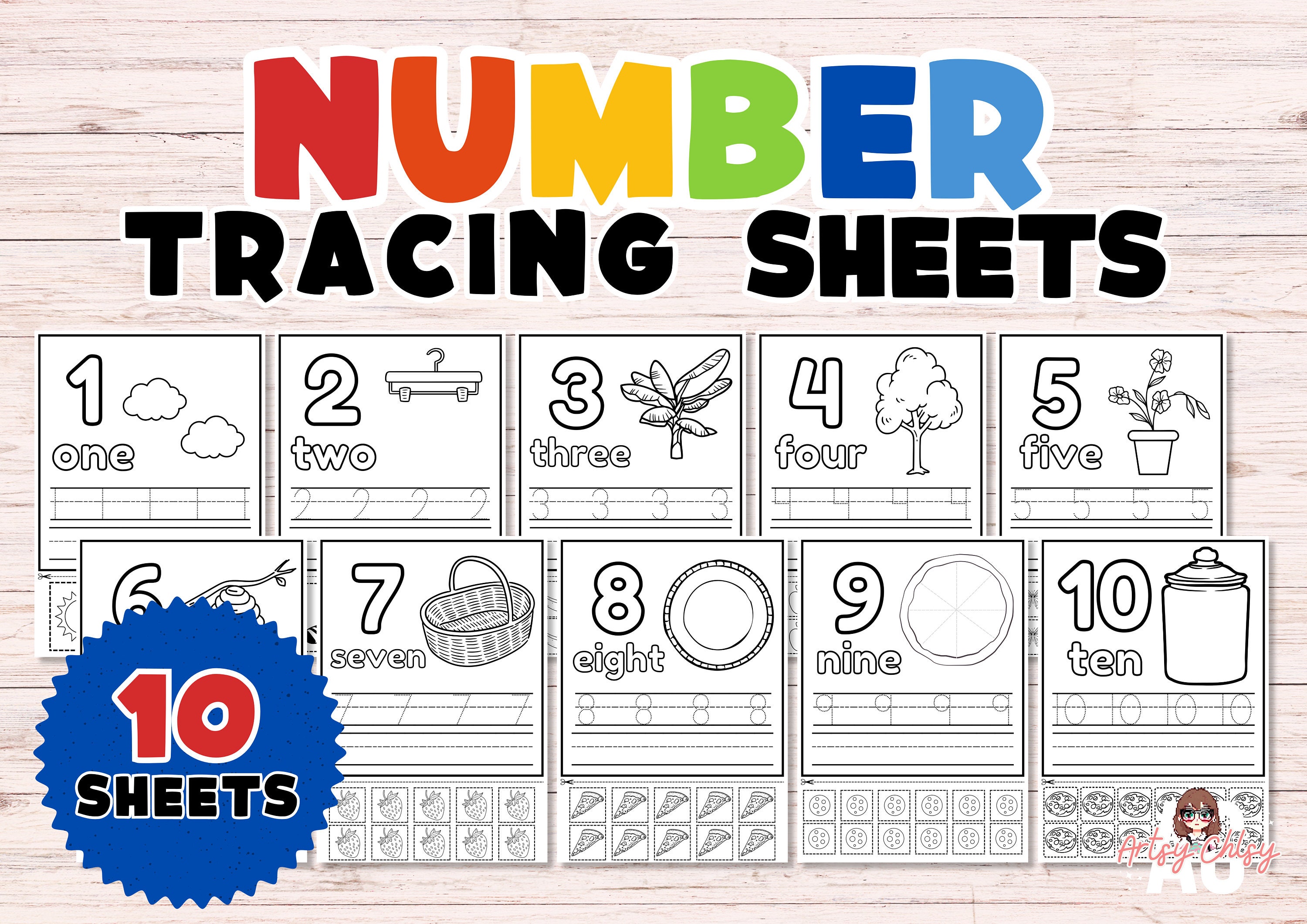 Number Tracing Sheets for Kids Printable Number Writing Practice ...
