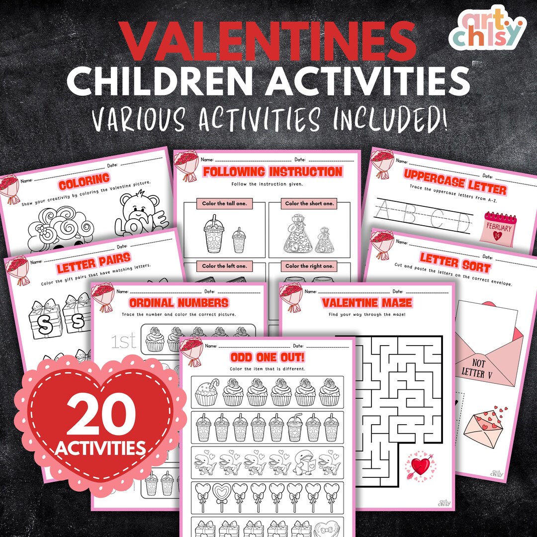 20 Printable Kids Classroom Valentines Activities Printable Valentine ...