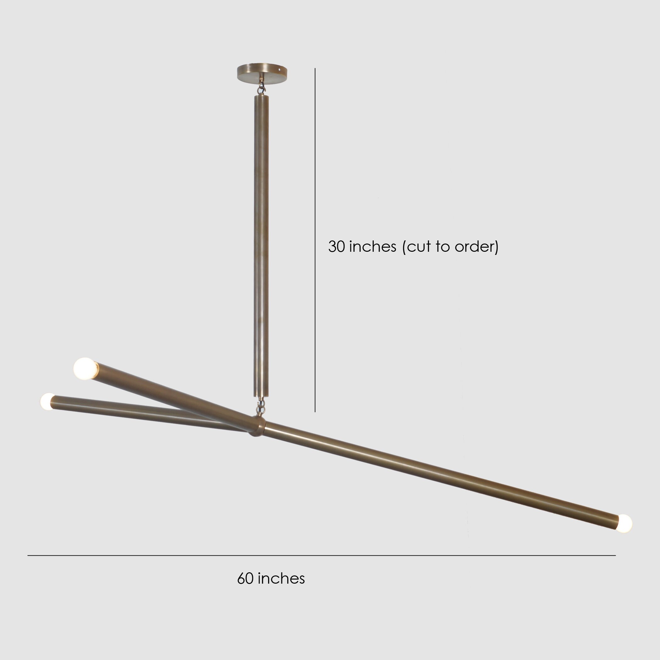 Brass Ceiling 3 Arms Light Sputnik Pendant Chandelier Light Fixture - Etsy