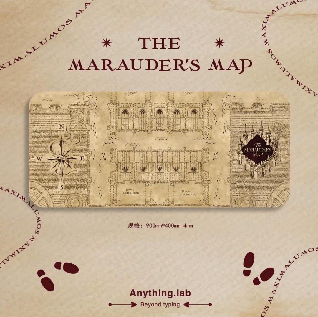 Marauder's Map Keyboard Mat: Harry Potter Desk Accessory - Etsy