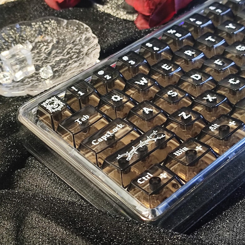 Dark Gothic Style Keycap Set, PC UV Print, Cherry Profile, 115 Keys - Etsy