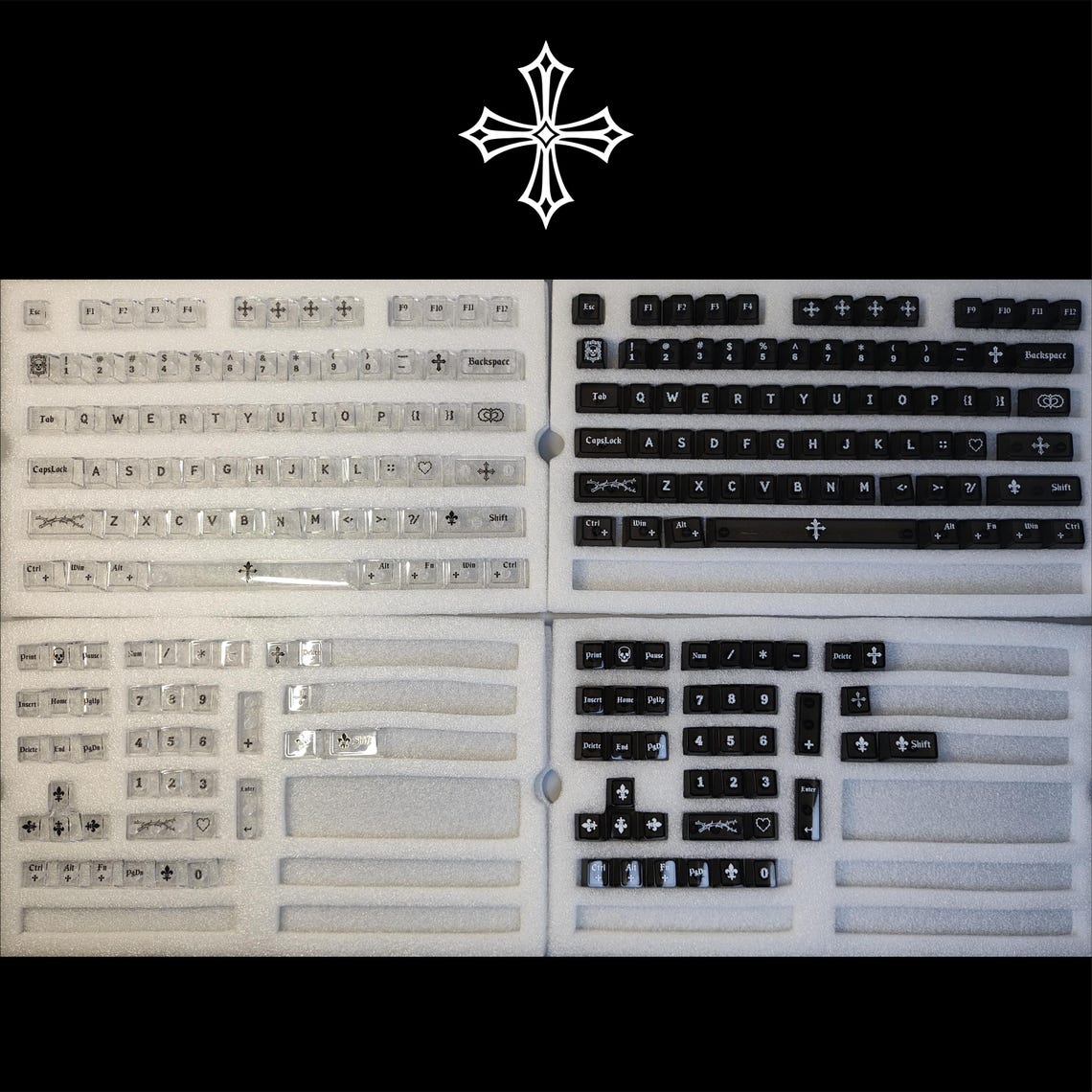 Dark Gothic Style Keycap Set, PC UV Print, Cherry Profile, 115 Keys - Etsy