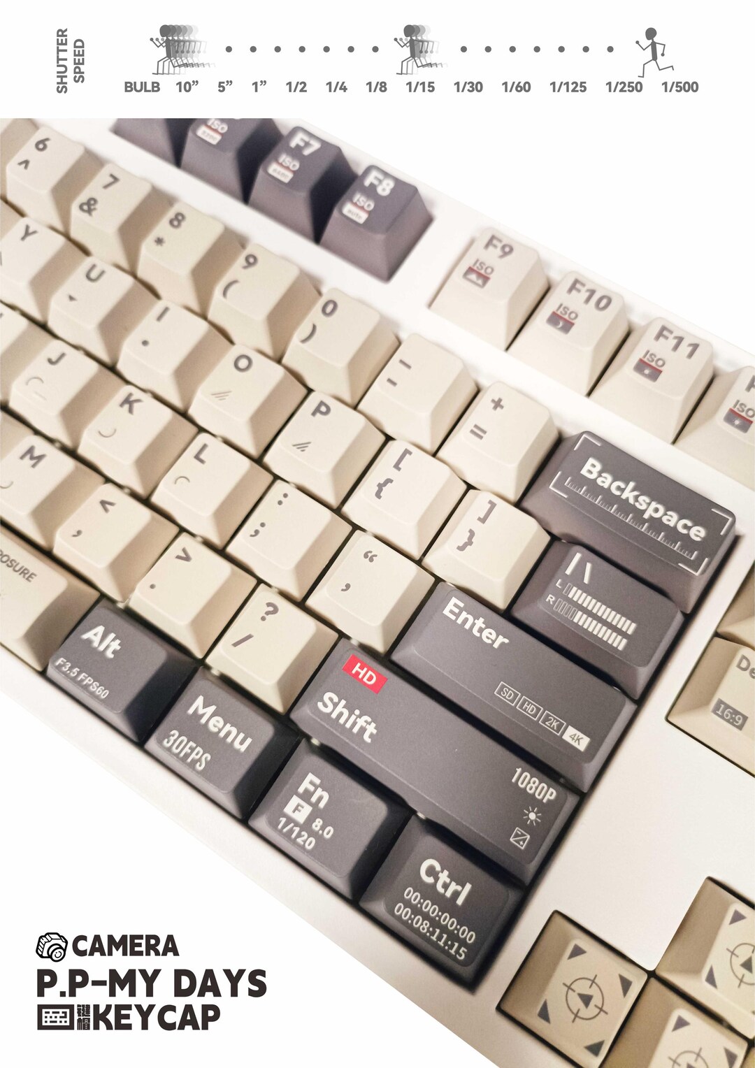 Camera PBT Keycaps Set, 144 Keys Profile Cherry for Mechanical Keyboard ...