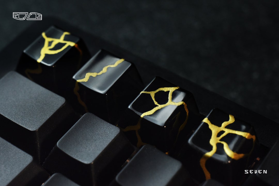 Golden Embroidery Artisan Keycap Set: Cherry MX Keyboard (set of 4) - Etsy