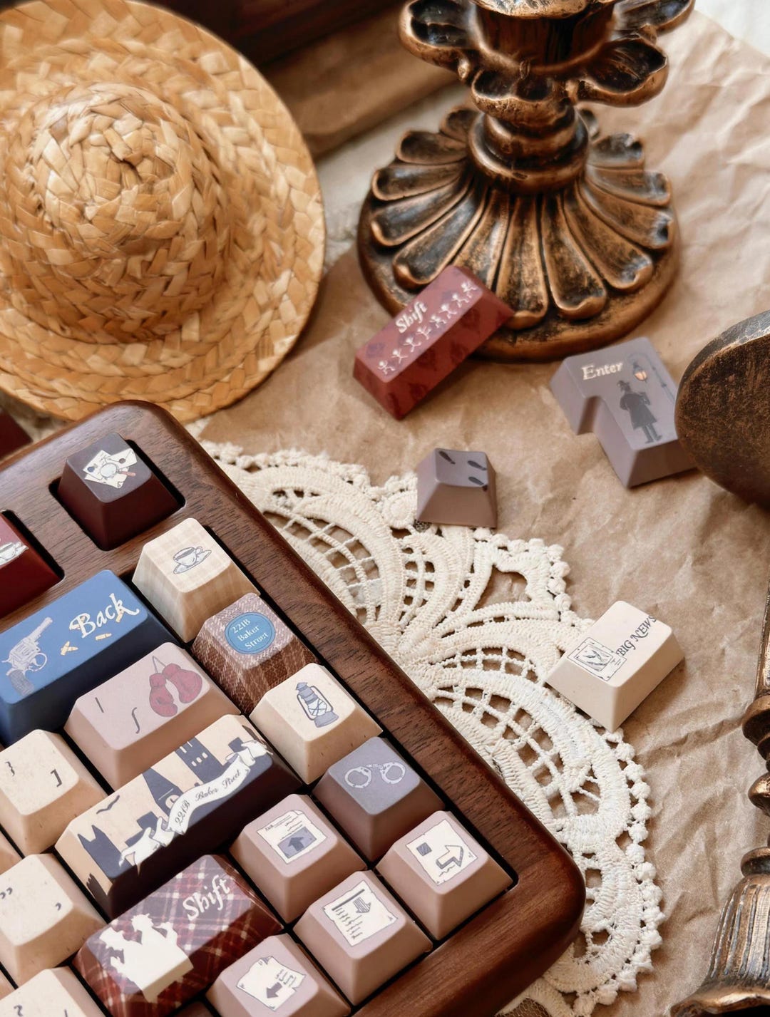 Dinner With Detective Keycap Set, 140 Keys PBT Profile Cherry for ...