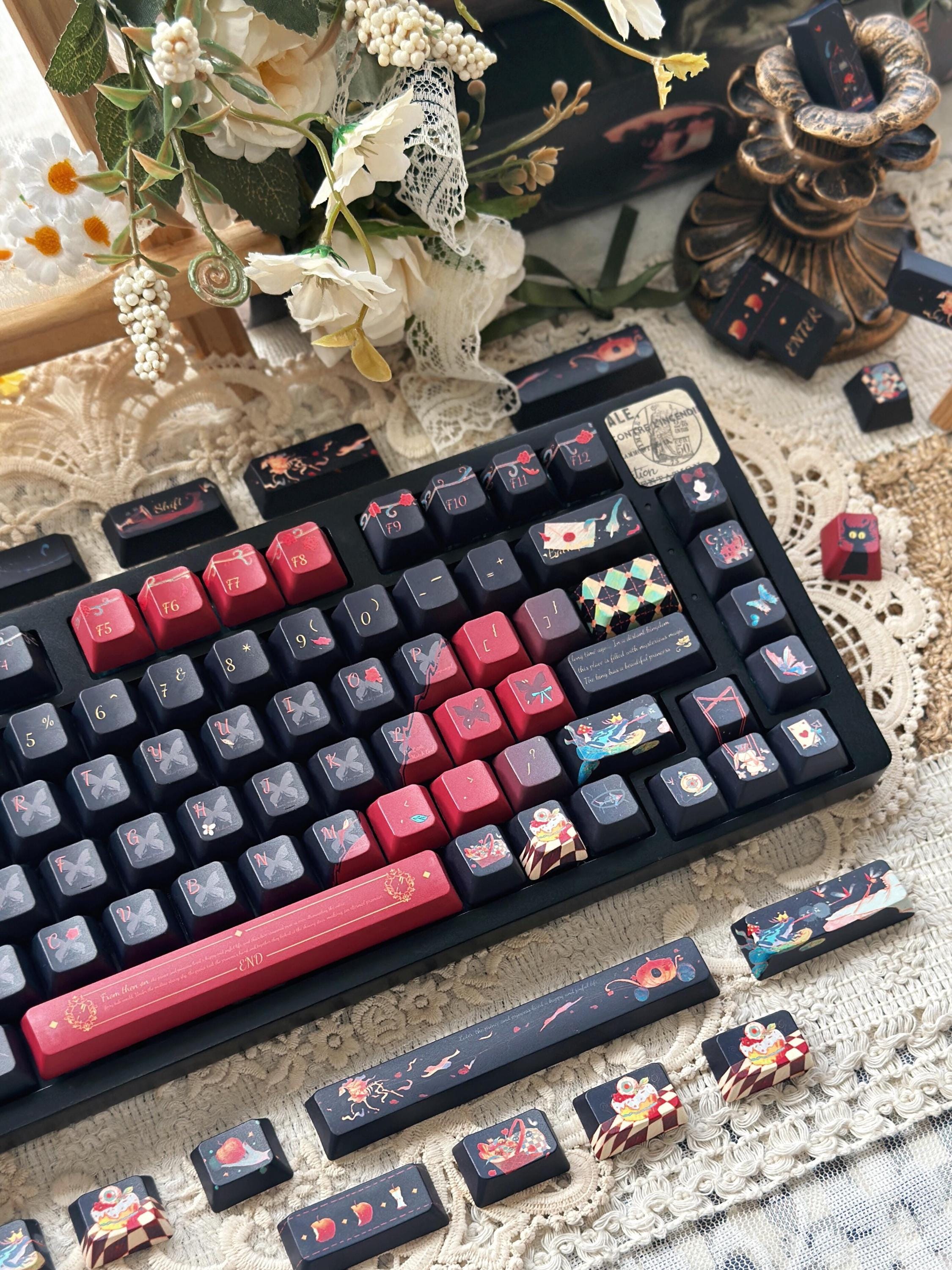 Dark Fairy Tale Keycap Set: PBT Dye-sub Mechanical Keyboard - 142 Keys ...